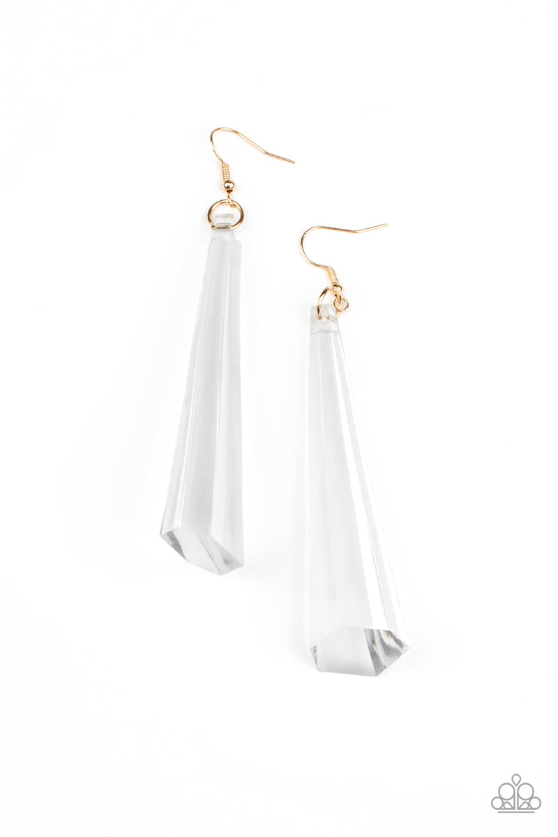 Paparazzi Break The Ice - Gold Earring – CocoaRoxy Jewels